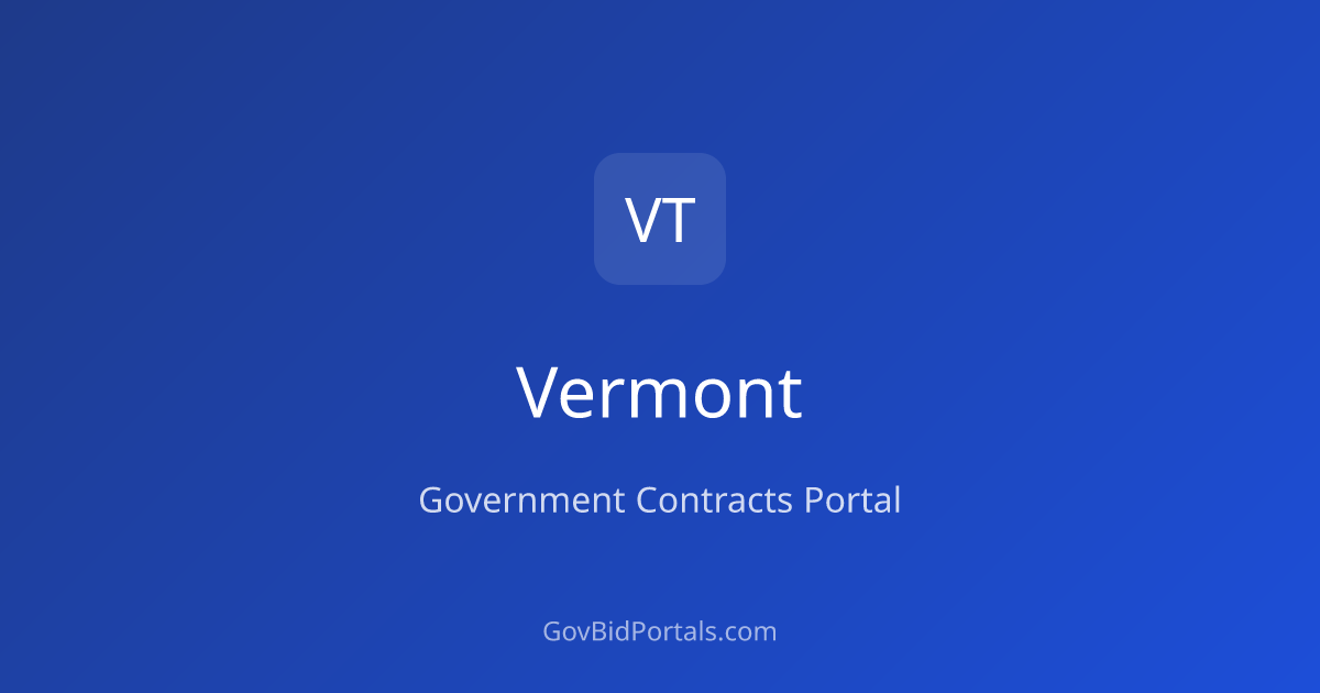 Vermont Government Contracts Portal | GovBidPortals