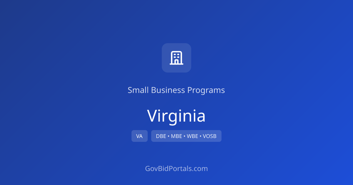 Virginia Small Business Government Contracting Programs | GovBidPortals
